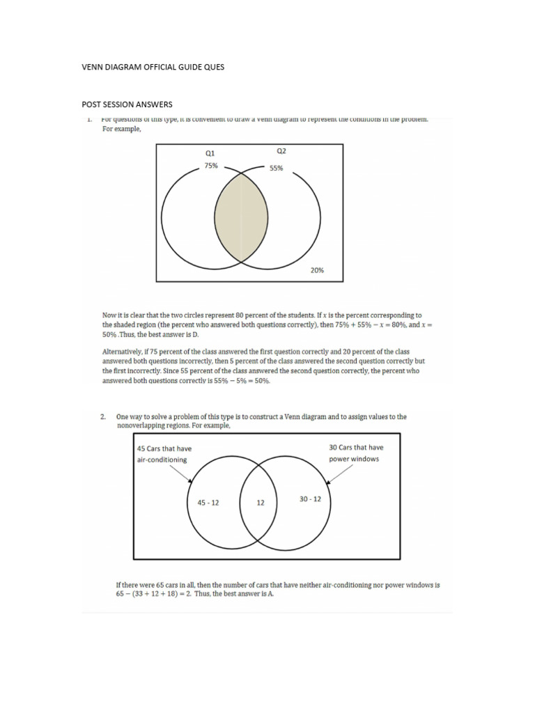 VENN DIAGRAM OFFICIAL GUIDE QUES | PDF