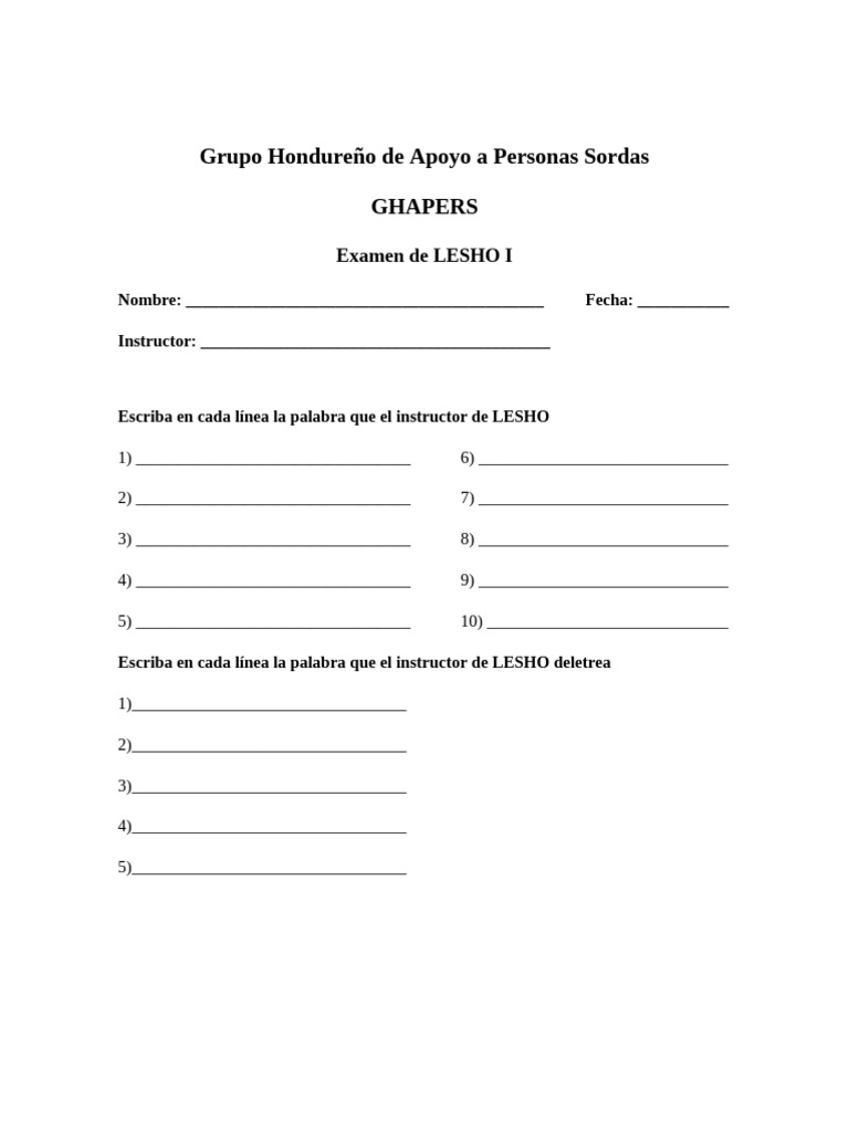 Examen Final Lesho 1 | PDF