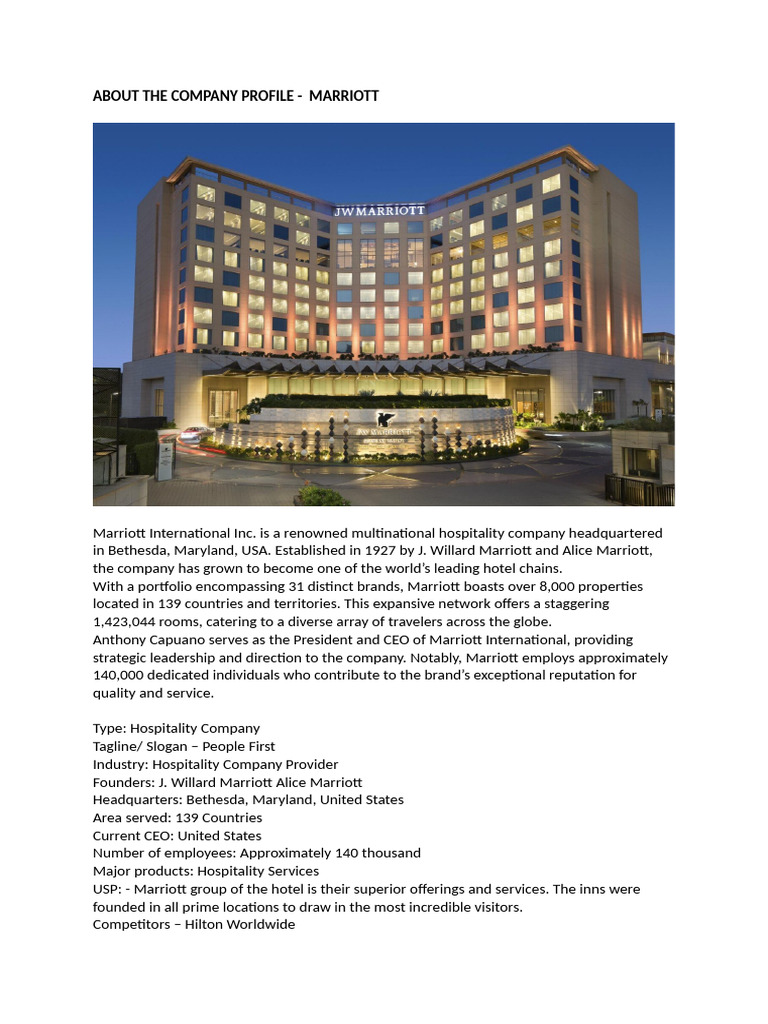 Report Writing Marketing (Marriott) | PDF