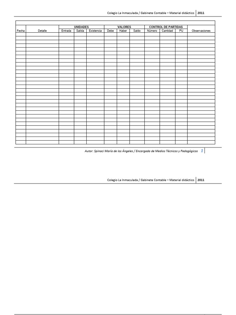 MODELO de Ficha de Stock | PDF