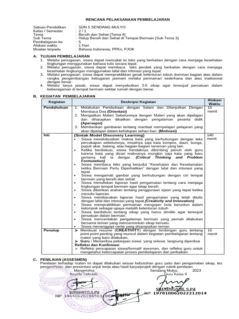(Sintak Model Discovery Learning) : (Critical Thinking and Problem Formulation) | PDF