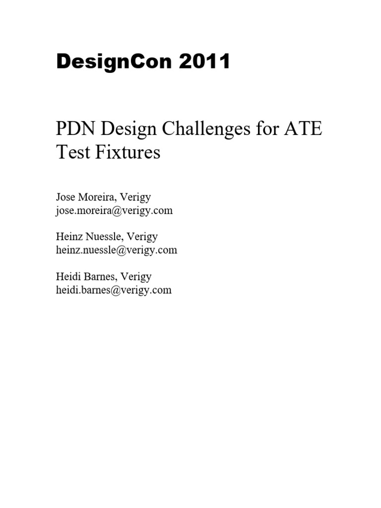 PDN Design Challenges For ATE Test Fixtures | PDF | Capacitor | Printed ...