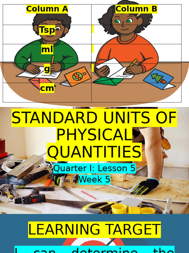 Lesson 5 - Standard Units of Physical Quantities | PDF
