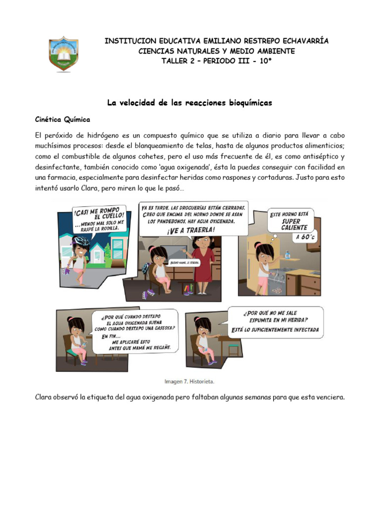 Taller 2 PIII - La Velocidad de Las Reacciones Bioquã - Micas | PDF | Química | Cinética química