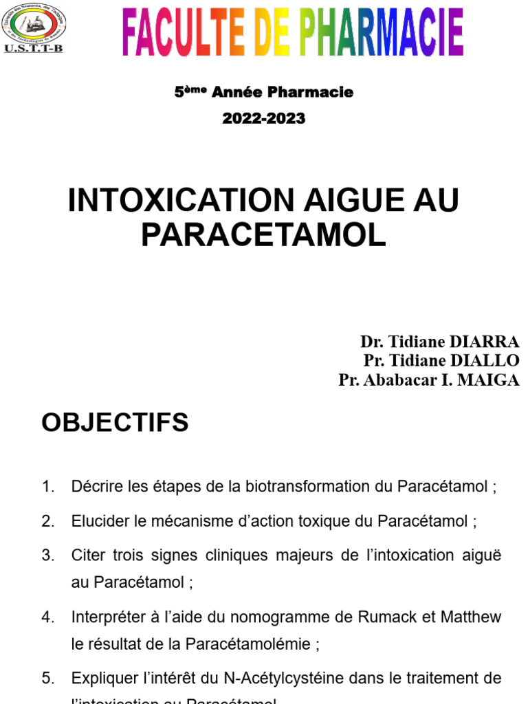 Intoxication Aiguë Au Paracétamol | PDF