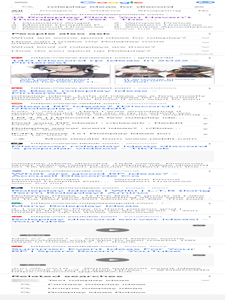 Roleplay Ideas for Discord - Google Search | PDF