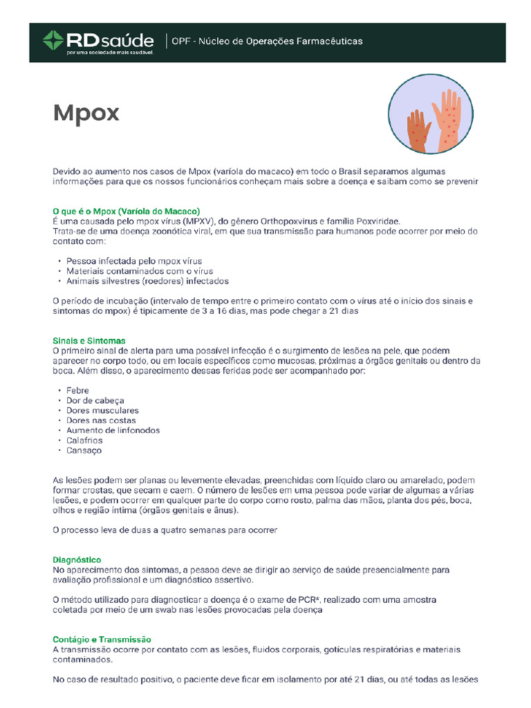 Mpox Orientações Porta | PDF