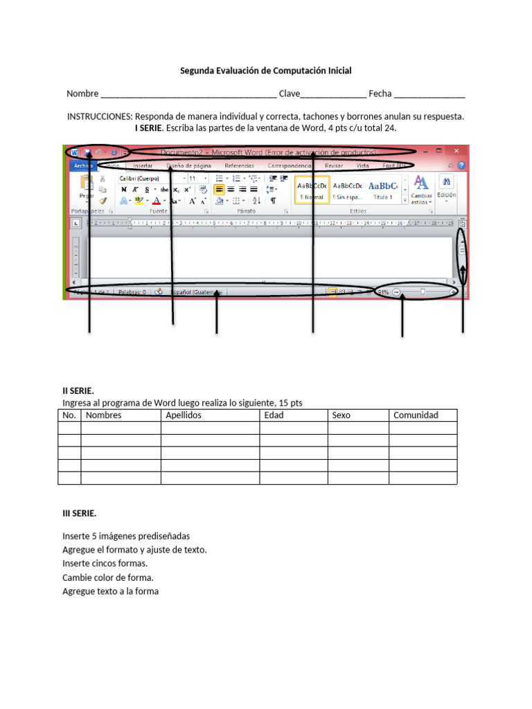 Segunda Evaluación de Computación Inicial | PDF