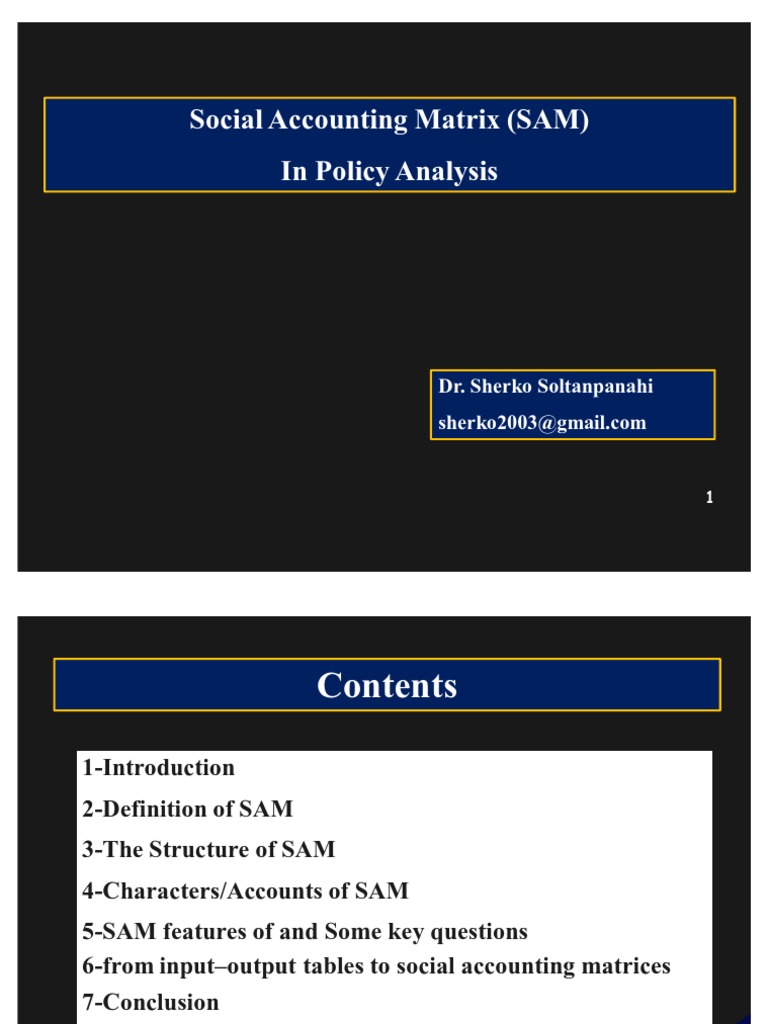 Social Accounting Matrix in Policy Analysis | PDF | Current Account ...