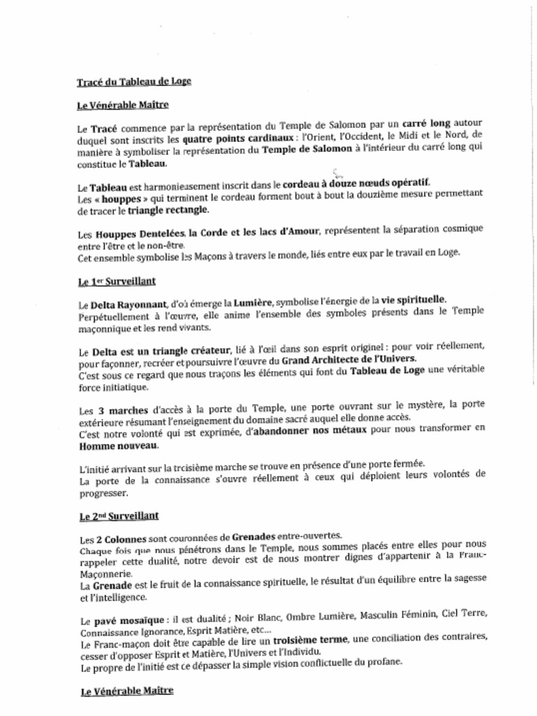 1er Degré Tableau de Loge 02 | PDF