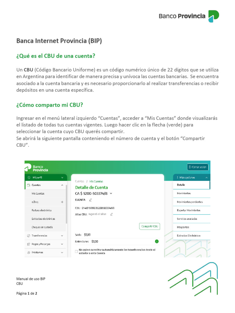 CUE Compartir CBU | PDF