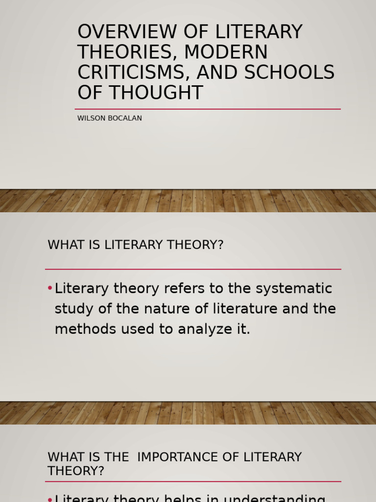 Overview of Literary Theories, Modern Criticisms | PDF | Literary ...