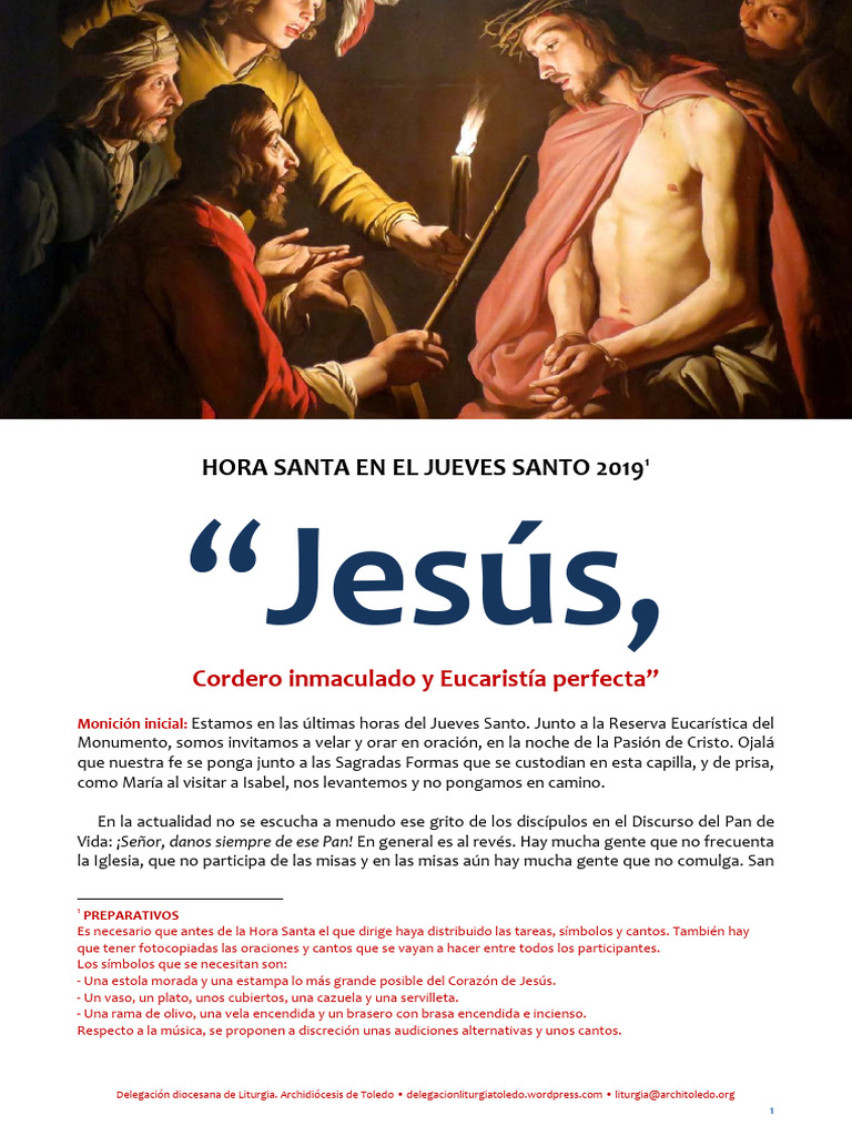 Hora Santa en El Jueves Santo 2019 | PDF
