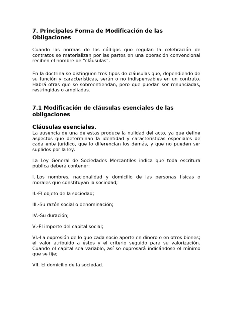 Principales Formas de Modificación | PDF | Sociedad de responsabilidad ...