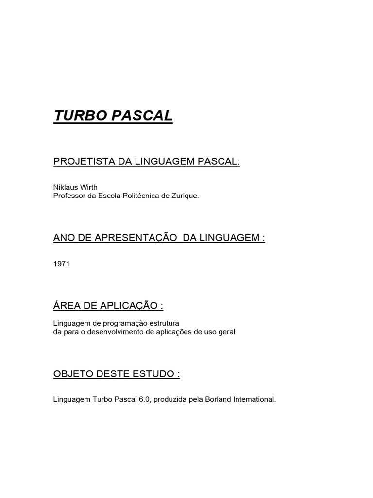 Turbo Pascal | PDF