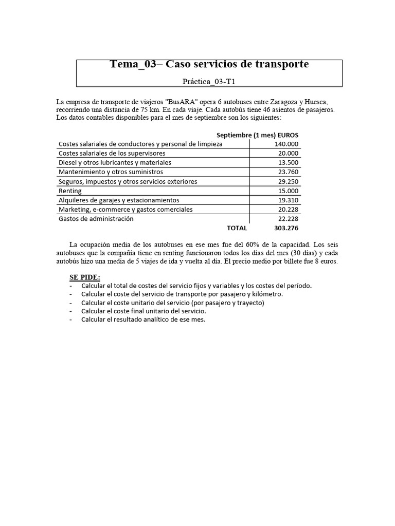 Practica - Servicios (Transporte) - 3-T1 | PDF | Technology & Engineering | Business
