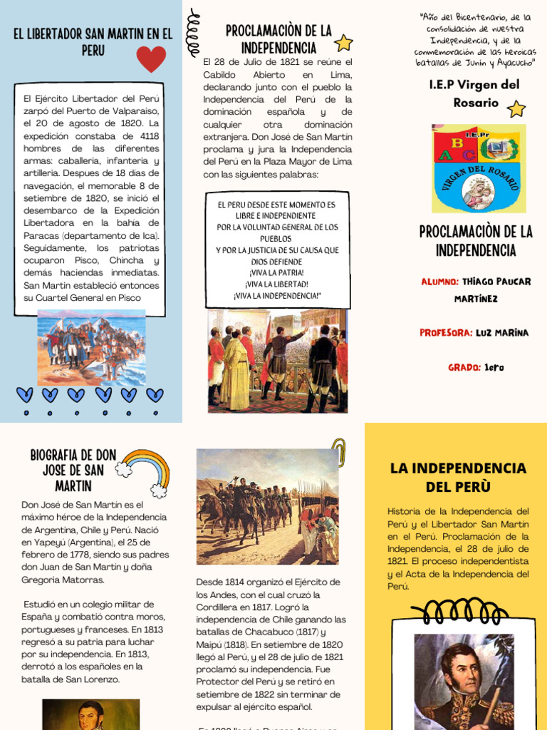 Triptico La Proclamacion de La Independencia | PDF