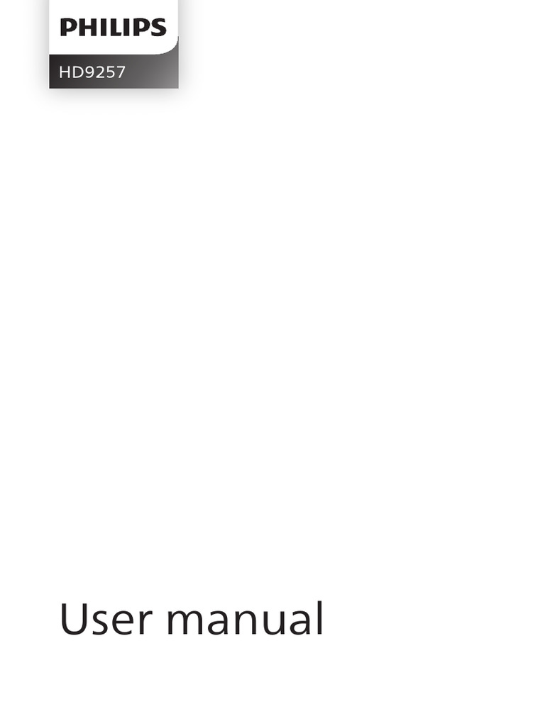 User Manual Airfryer HD9257 | PDF