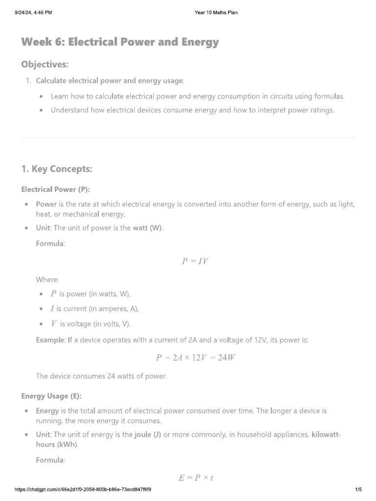 Esther Electricity Class Part 3 | PDF