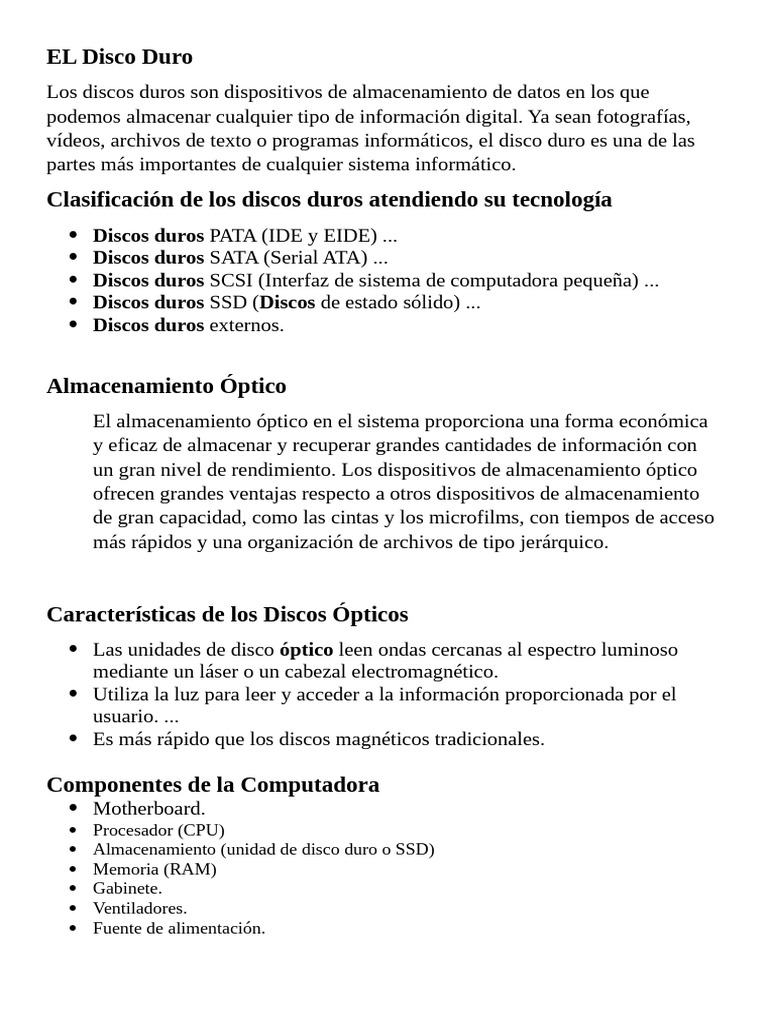 EL Disco Duro | PDF