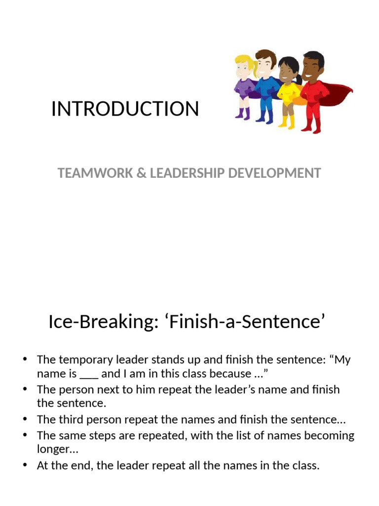 Lecture Note TEAMWORK & LEADERSHIP DEV 1 - Intro | PDF