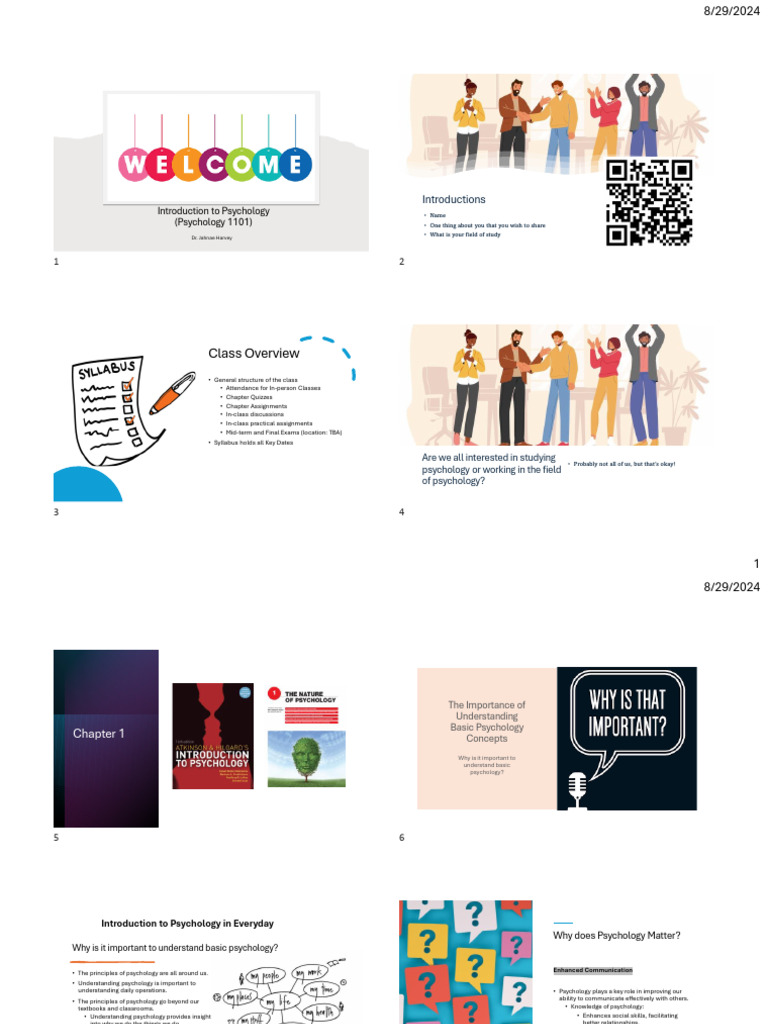 Psych 1101 Chapter 1 Handout | PDF | Motivational | Motivation