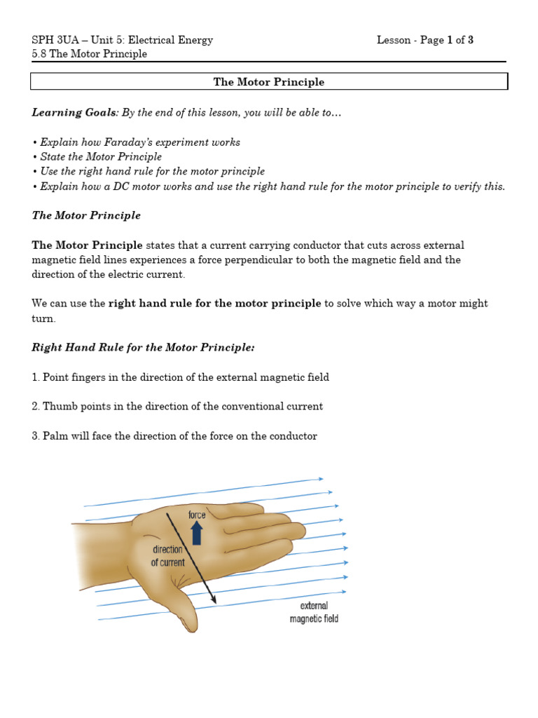 5.8 The Motor Principle | PDF