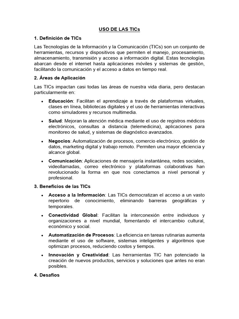 USO DE LAS TICs | PDF