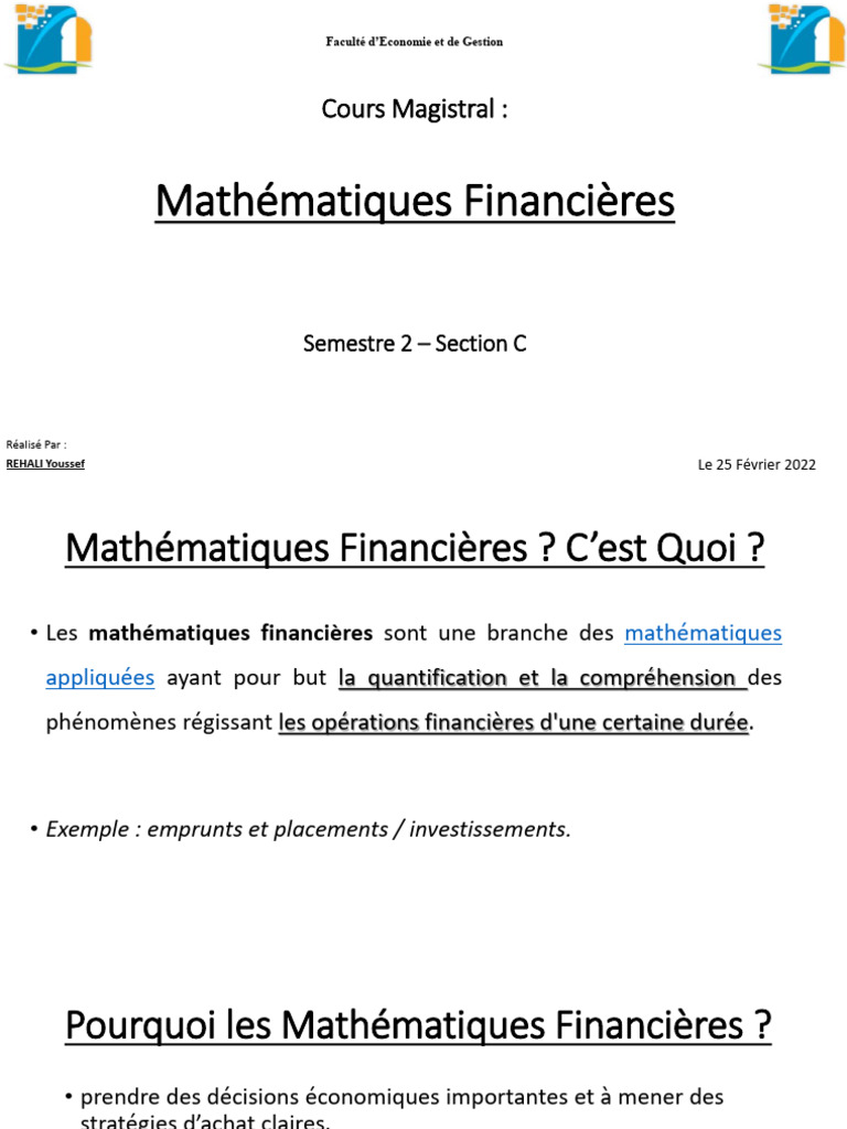 Cours Math Fin | PDF