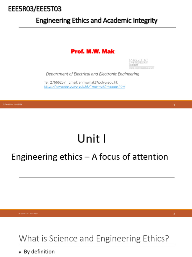 Unit 1 Engineering Ethics A Focus of Attention | PDF