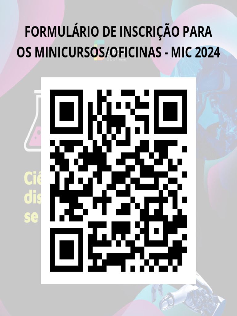 Formulário de Inscrição para Os Minicursosoficinas - Mic 2024 | PDF
