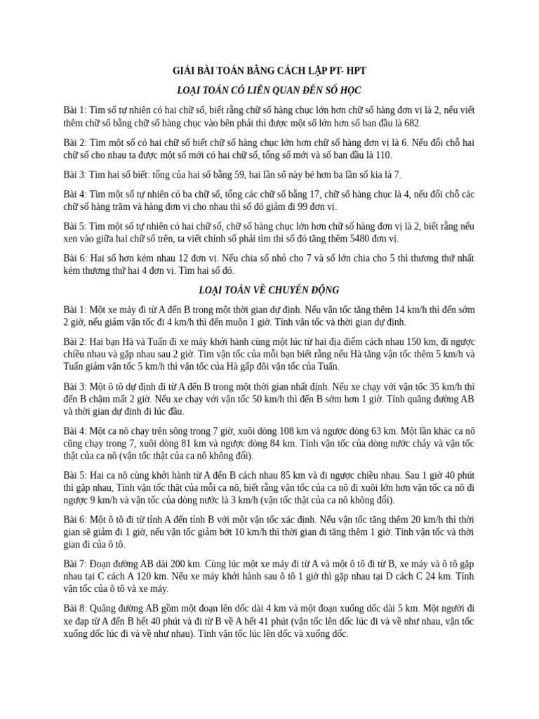 Giai Bai Toan Bang Cach Lap PT - HPT | PDF