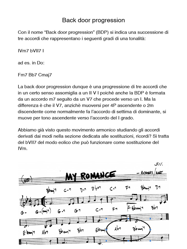 Back Door Progression | PDF