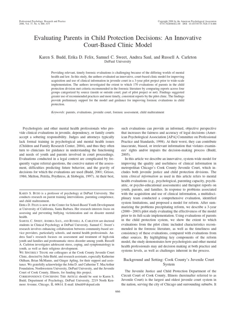 Budd Et Al 2006 PPRP | PDF | Evaluation | Psychology