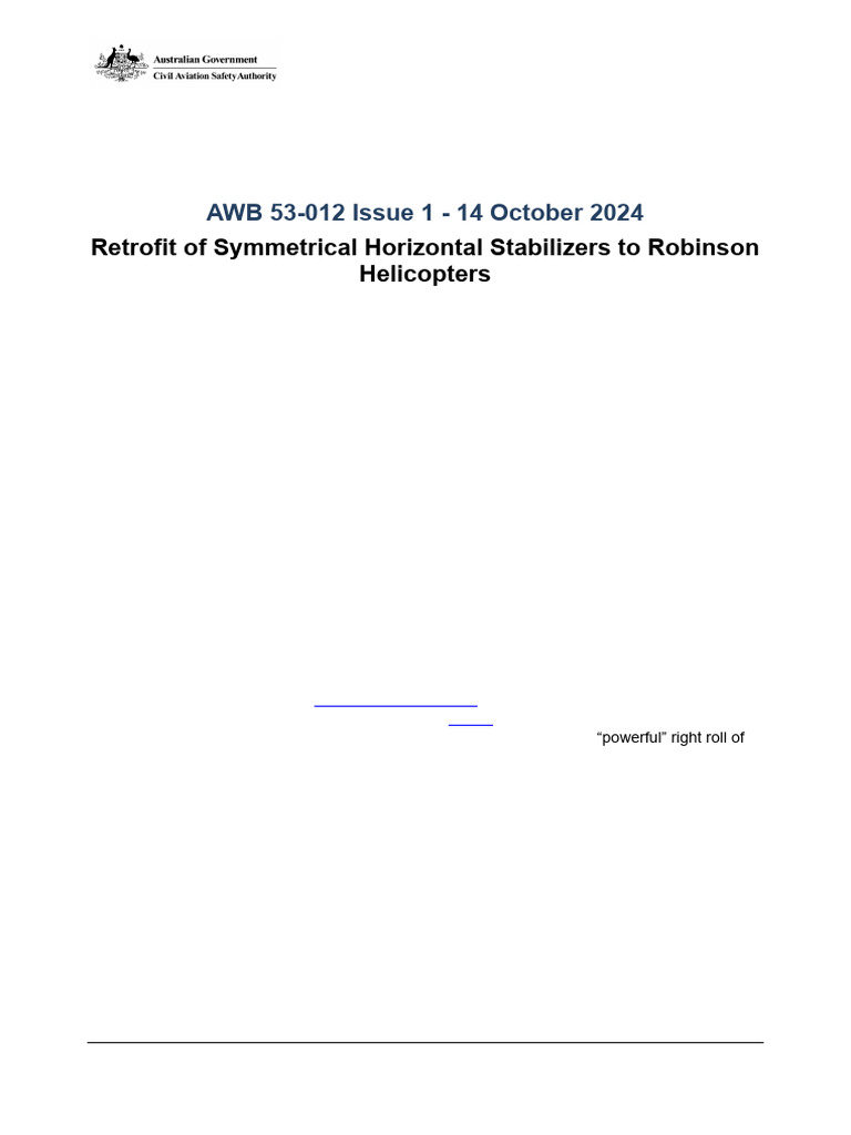 Awb 53-012 Issue 1 - Retrofit of Symmetrical Horizontal Stabilizers To ...