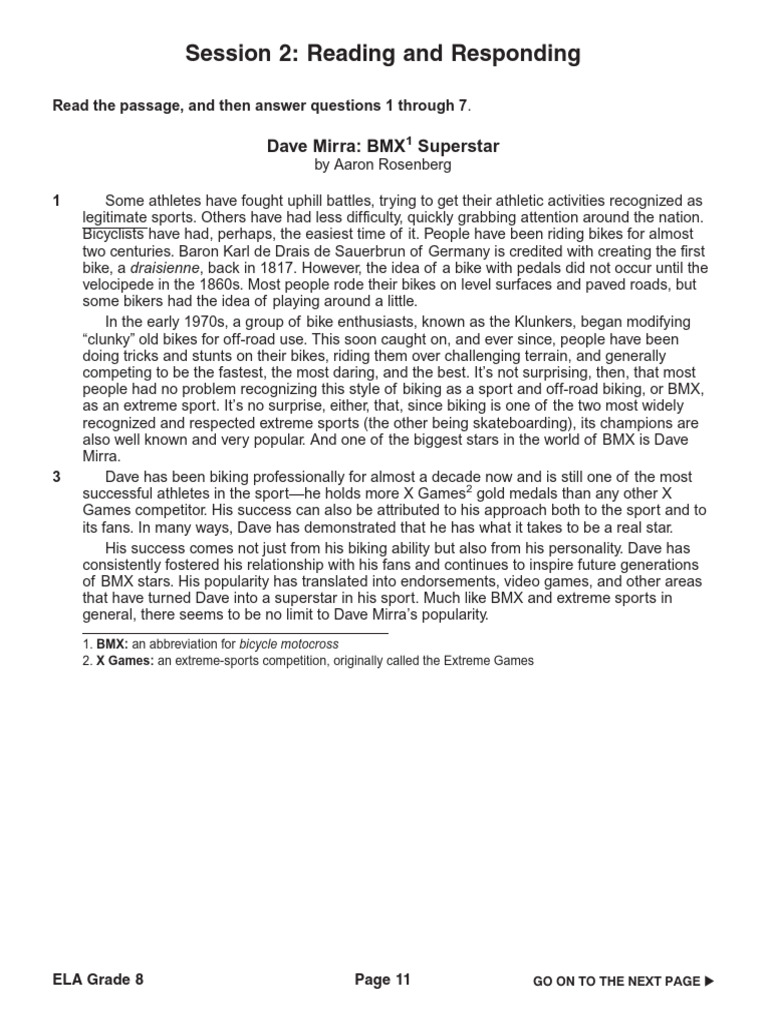 Grade 8 Reading Comprehension Student | PDF