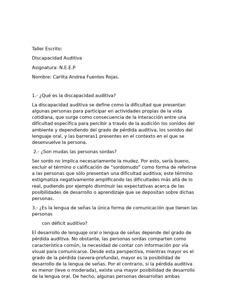 Taller Escrito DA (3) Jueves Profe Erika | PDF