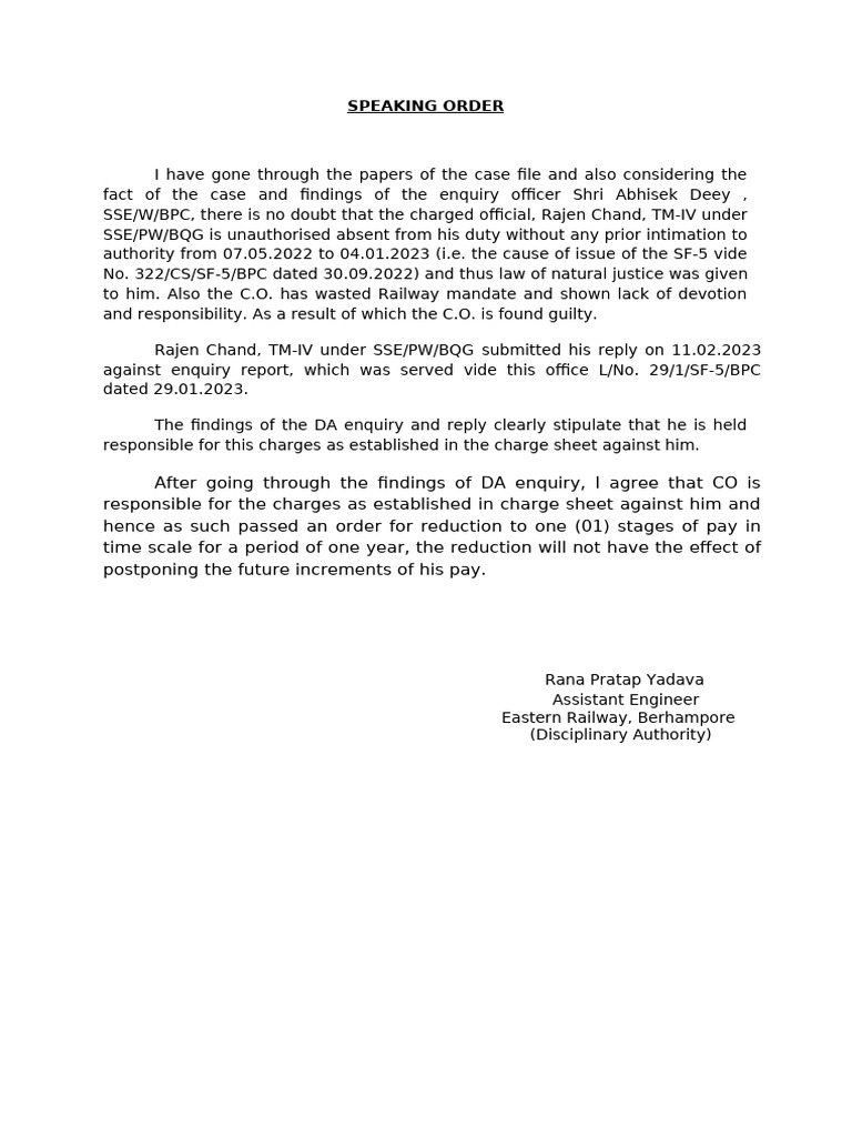 Speaking Order | PDF