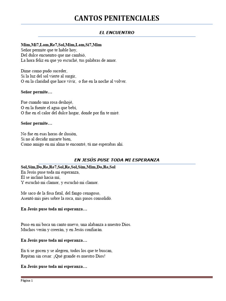 08 Cantos Penitenciales | PDF