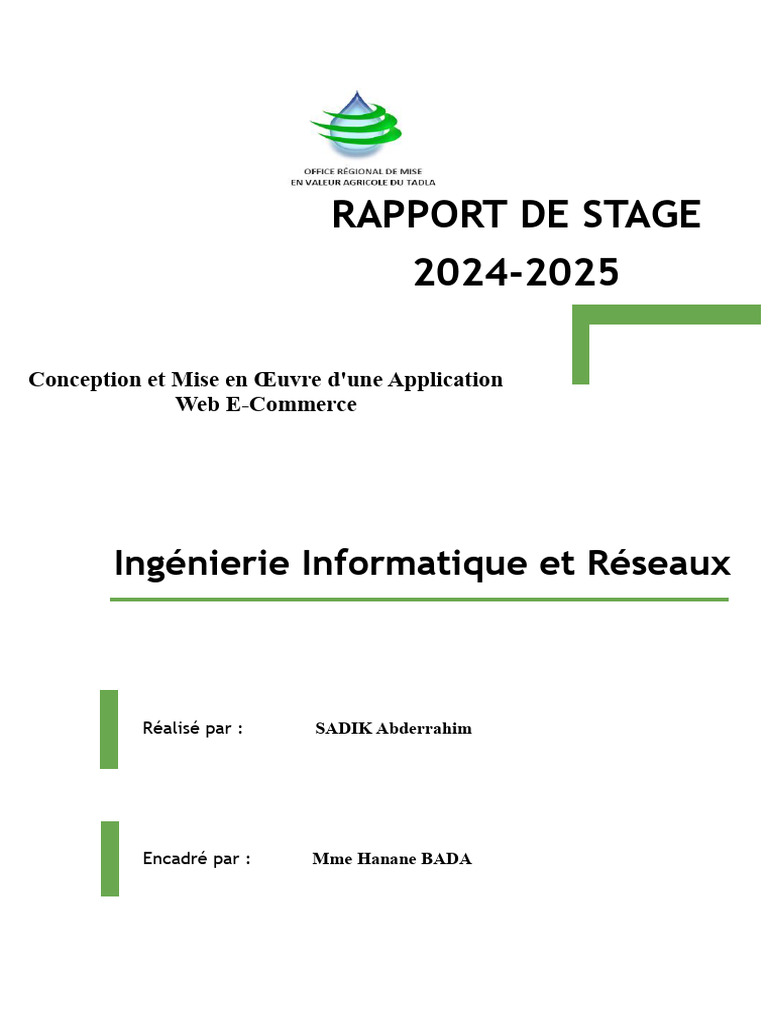 Rapport Stage ORMVAT | PDF