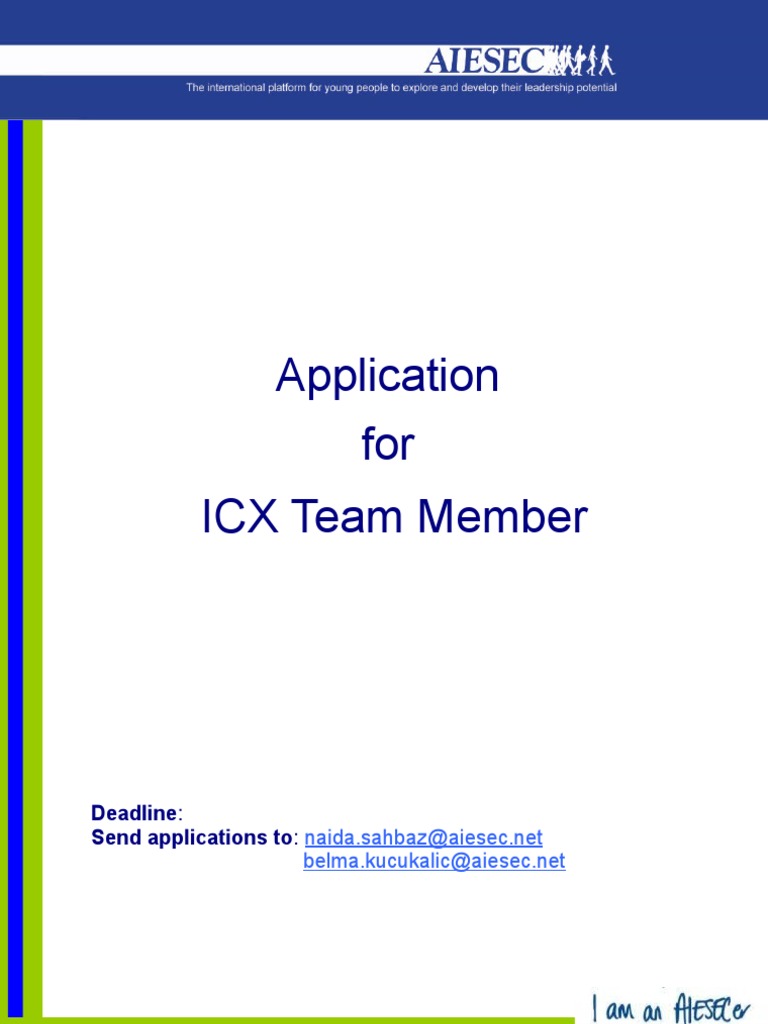 AIESEC Sarajevo Application For ICX Team Member | PDF