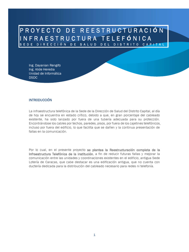 Proyecto Reectructuracion Telefonia DSDC | PDF
