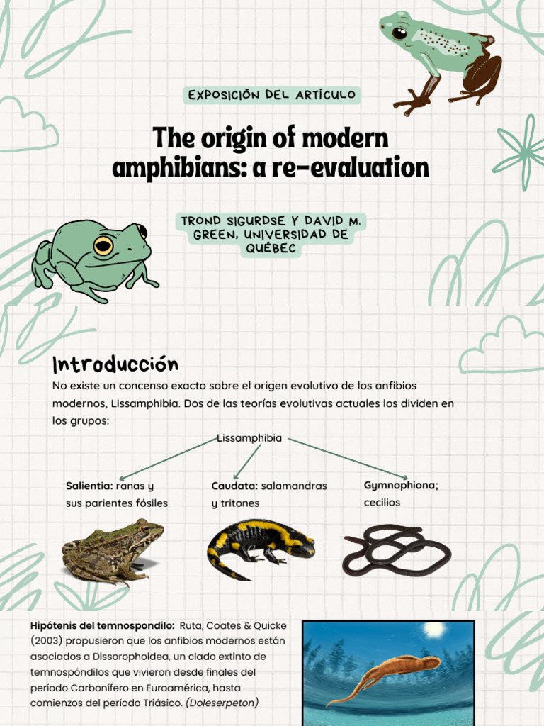Origen de los Anfibios Modernos: Revisión | PDF | Herpetología ...