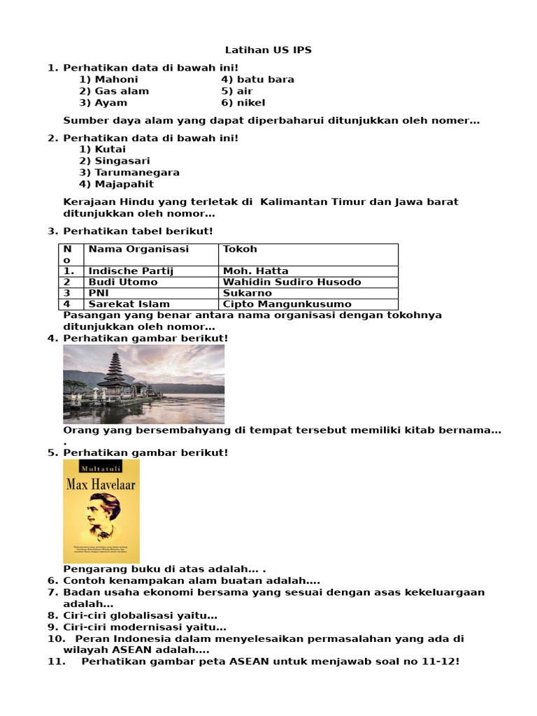 Latihan US IPS (1) | PDF