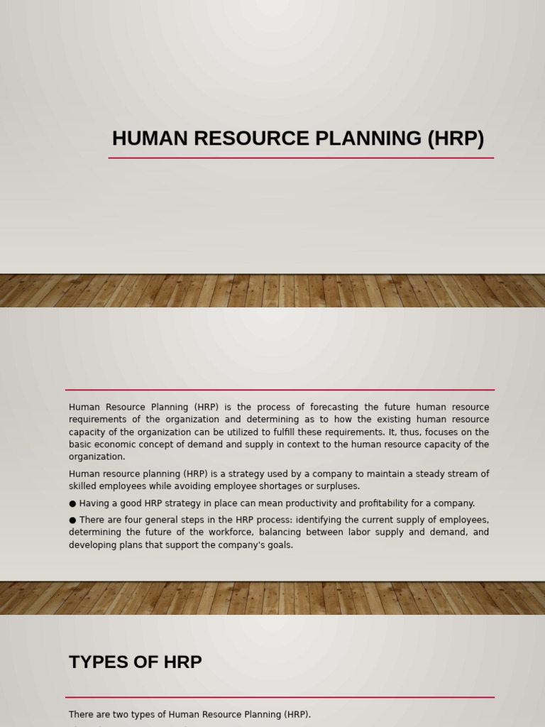 Human Resource Planning (HRP) - Type, Objective, Features | PDF