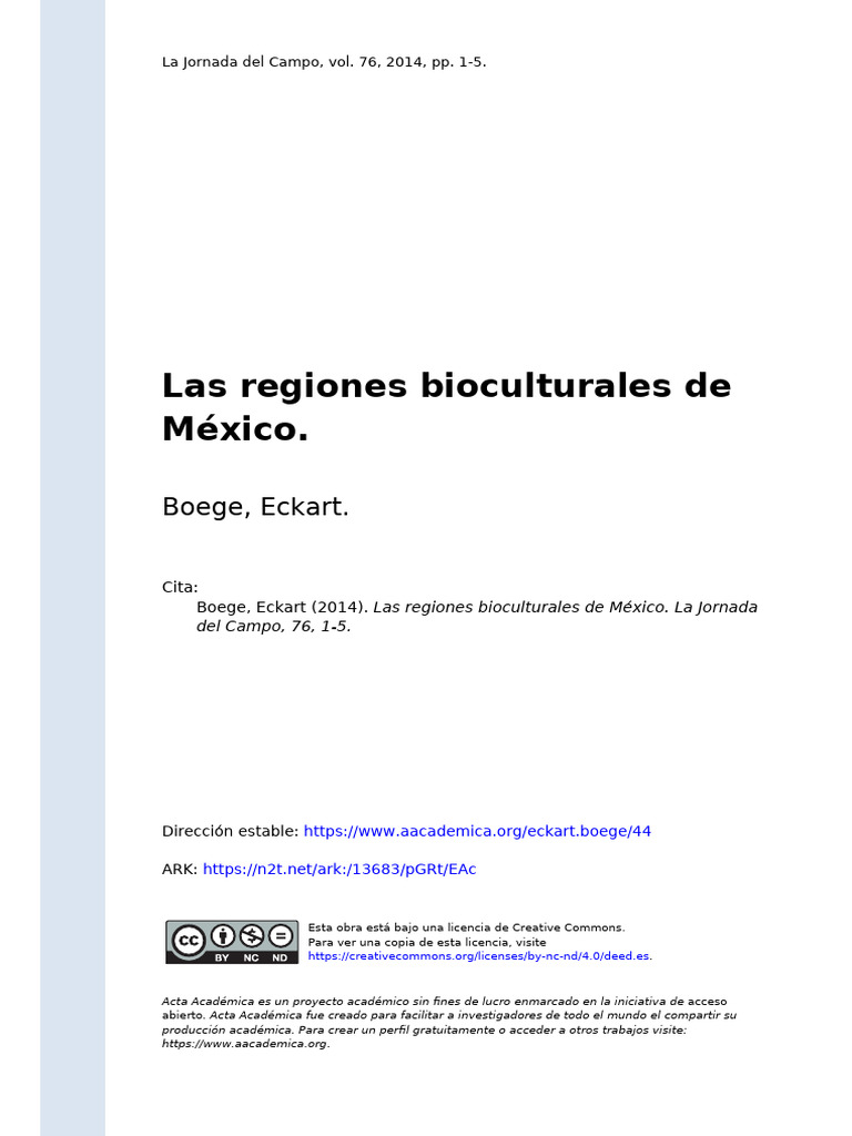 Regiones bioculturales en México | PDF | Mesoamérica | México