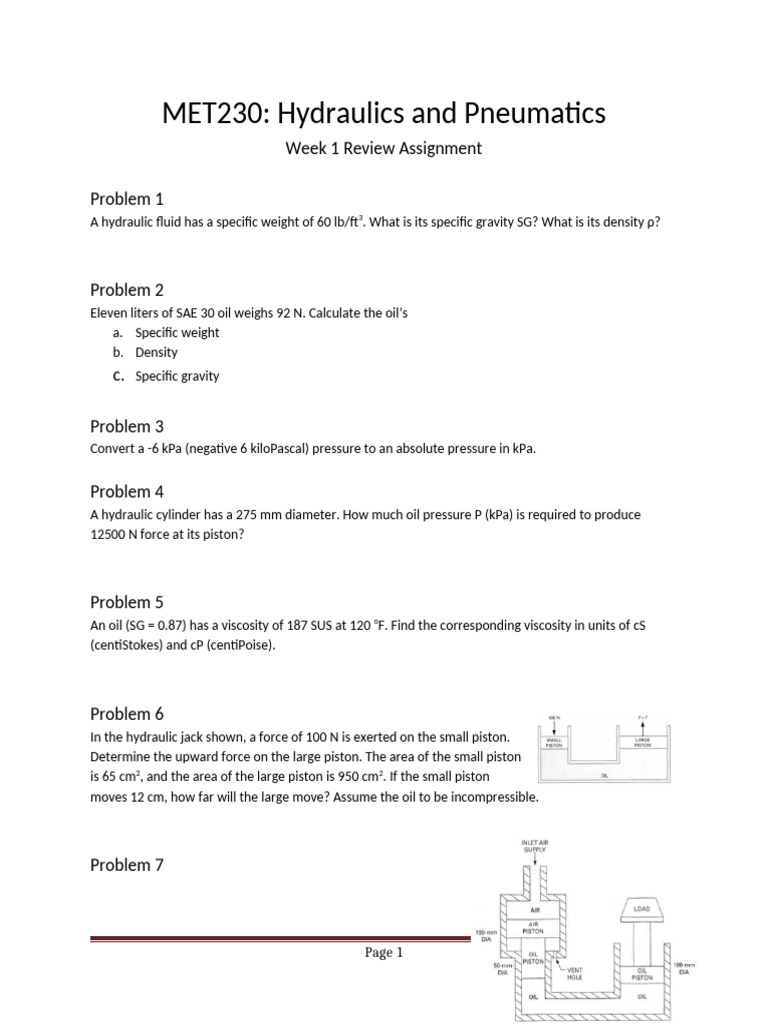 Hydraulics And Pneumatics Problems Pdf Pump Technology And Engineering 9065