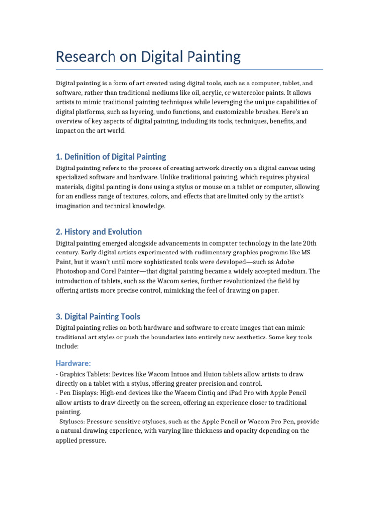 Digital Painting Research | PDF