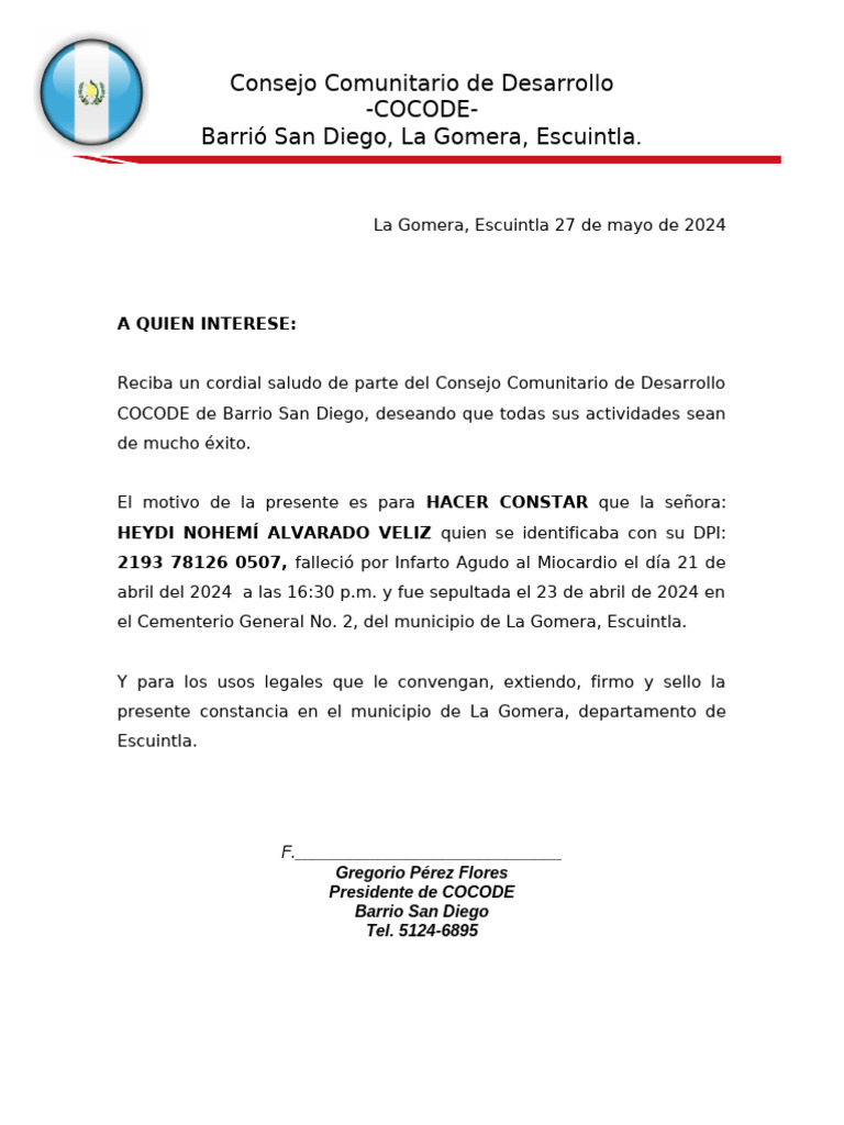 Carta Cocode San Diego Don Gollo | PDF