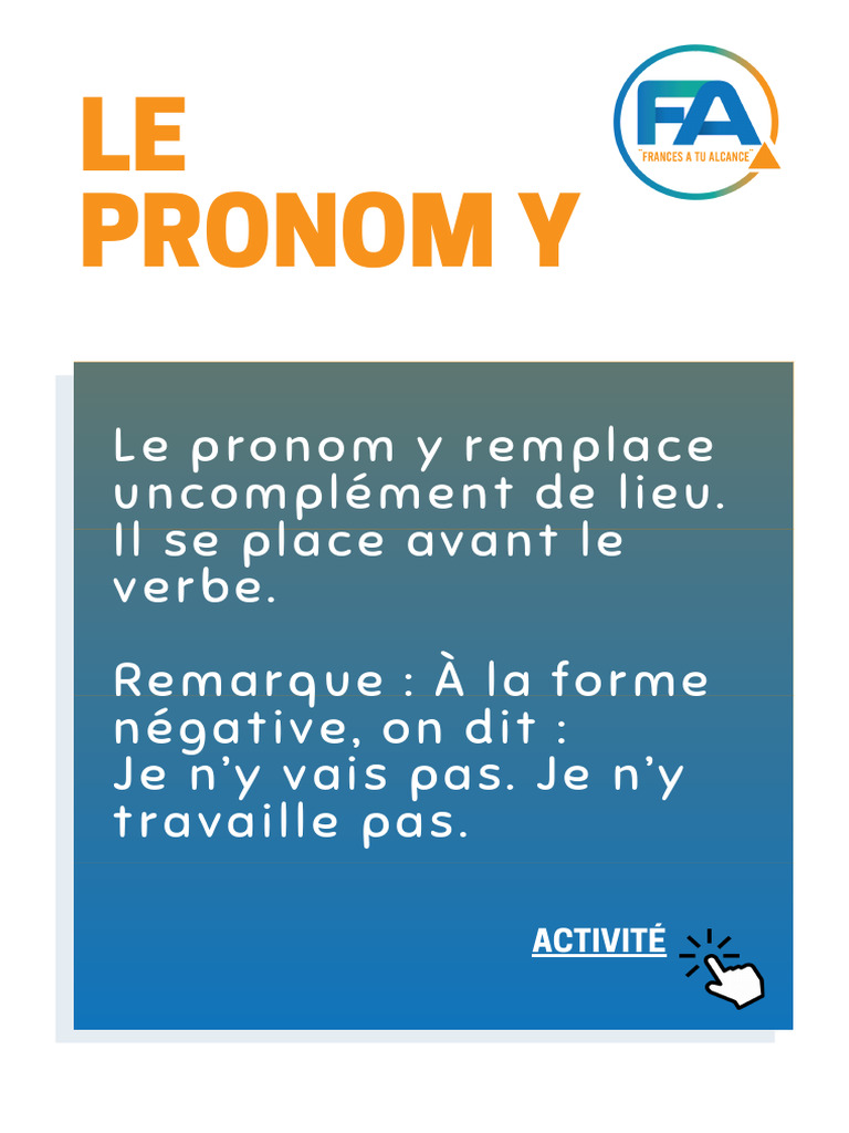 MCA 53 Le pronom Y-1 | PDF